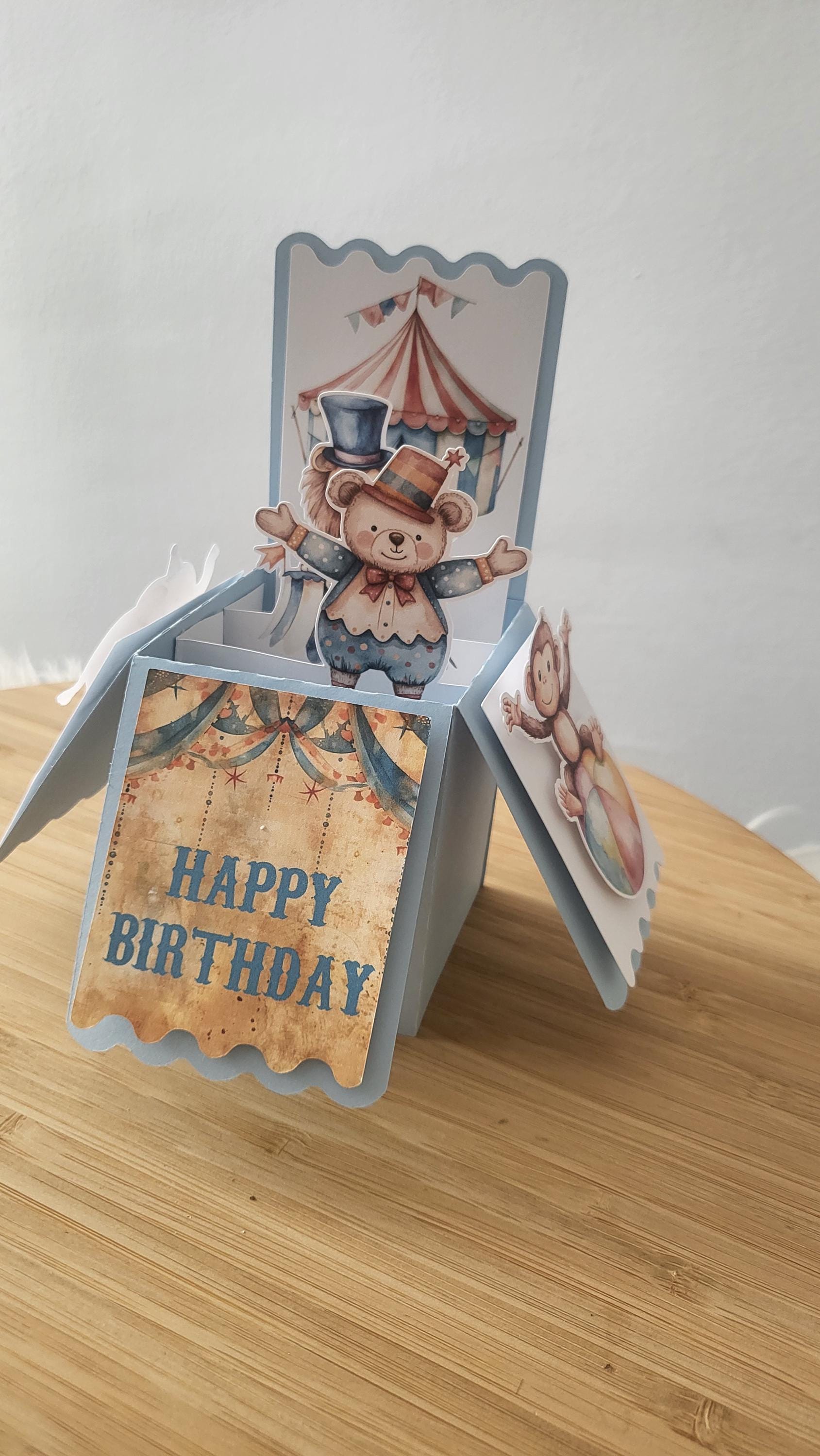 Birthday Circus Pop up Card - Personalise With a Name, Age and or ...