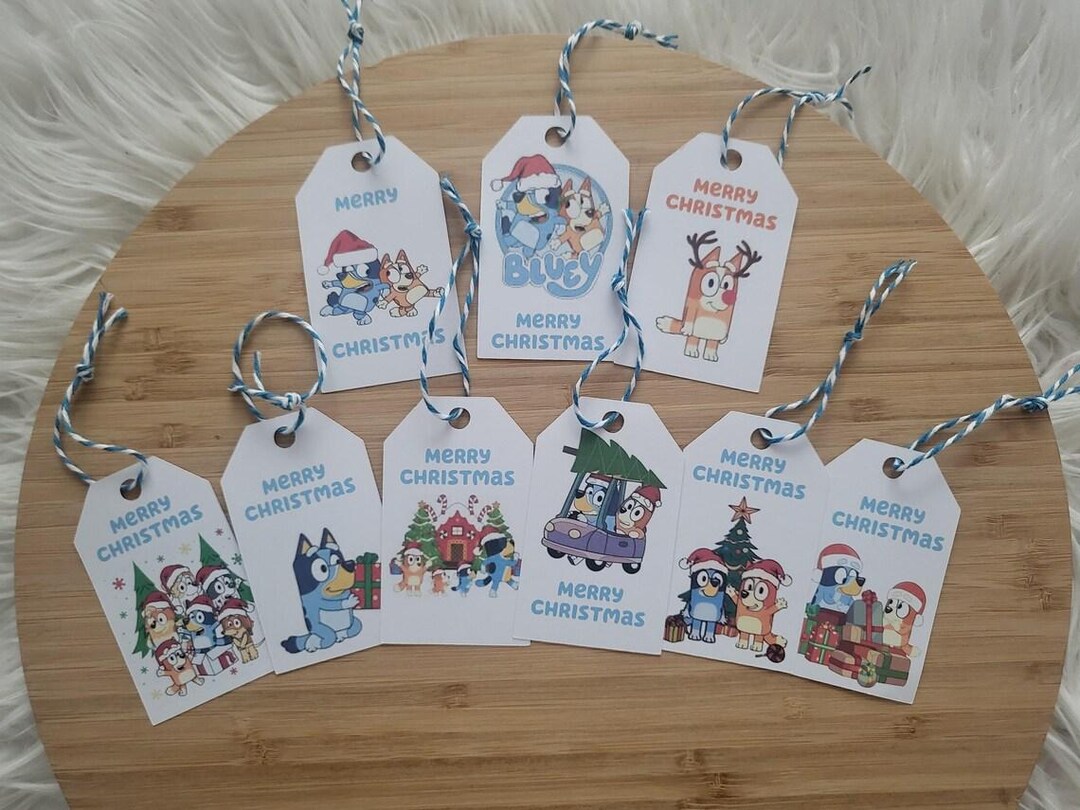 Printable Blue Dog Christmas Tags This is a Digital Item - Etsy