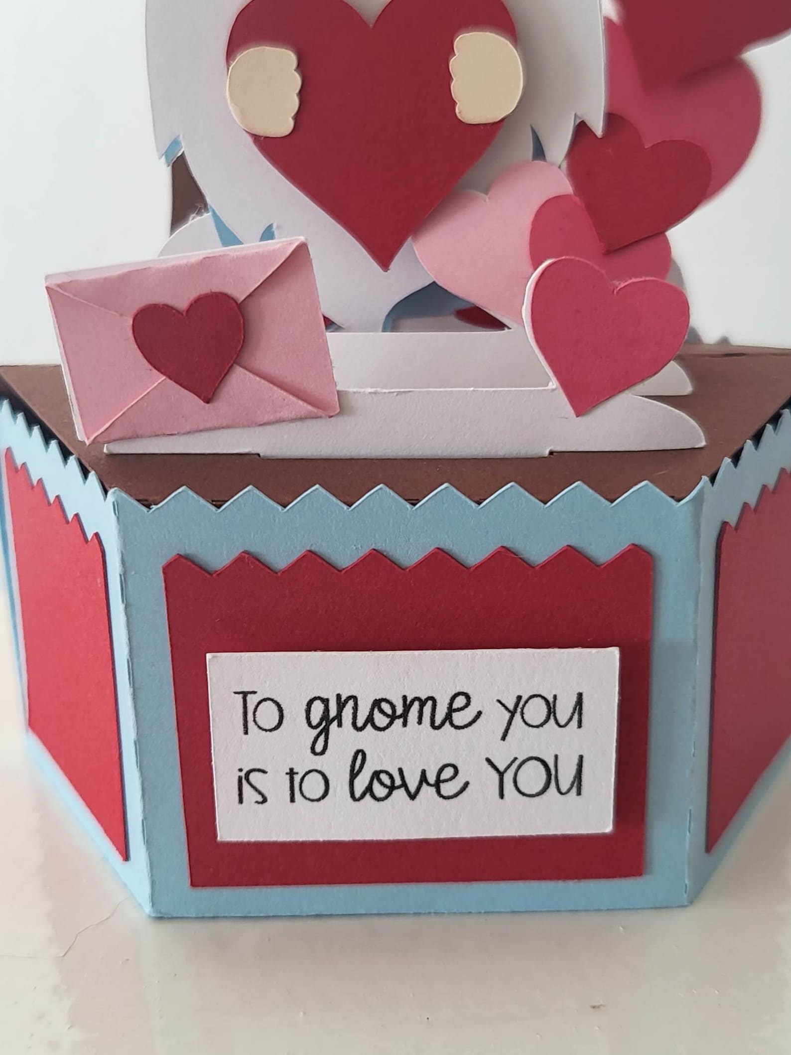 Valentine's Day Gnome Gonk Theme With Hearts Handmade Pop up Card - Etsy