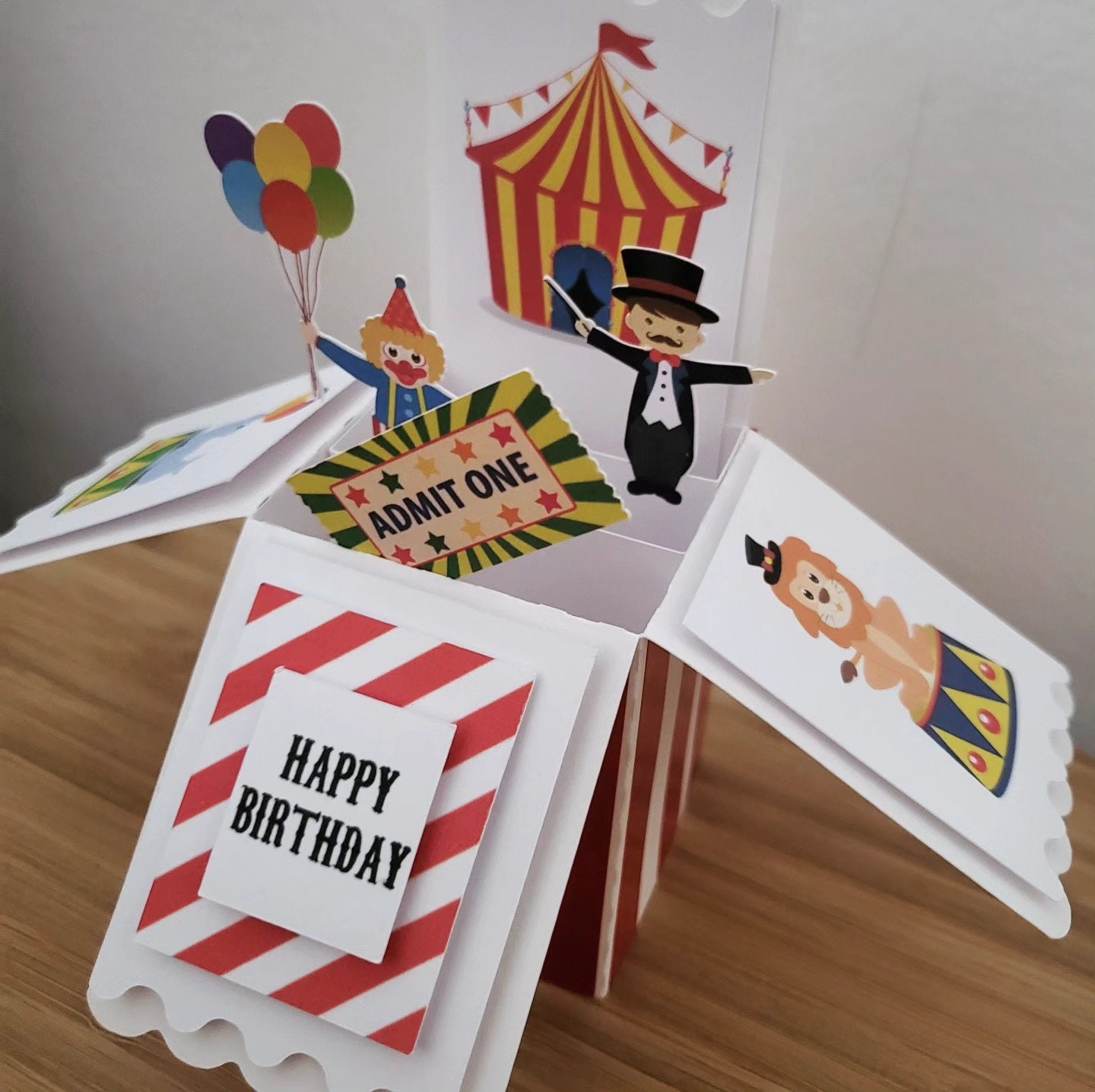 Circus Big Top Themed Personalised Pop up Birthday Card - Etsy