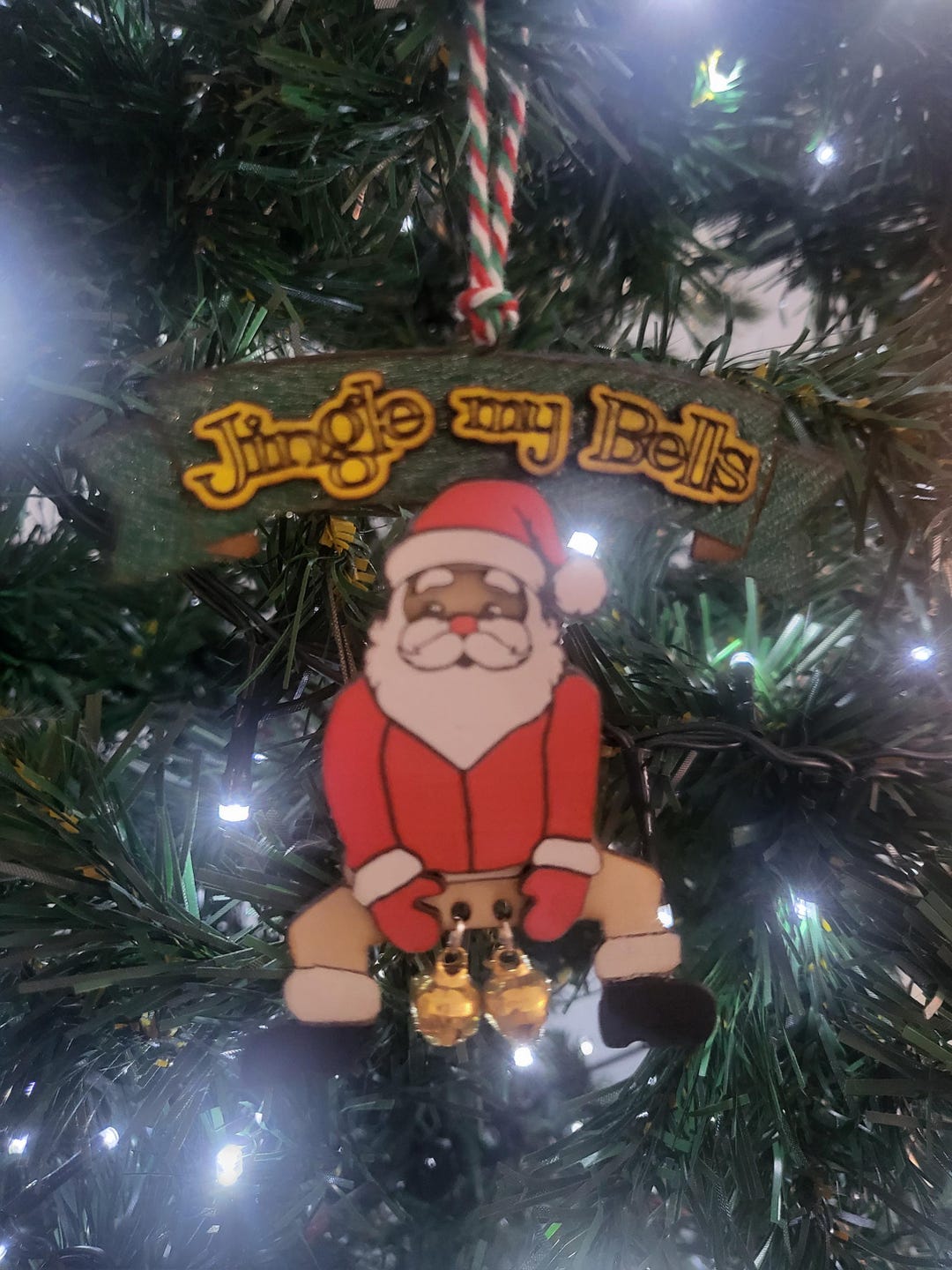 Christmas Jingle Bells Funny Rude Santa Claus Father Christmas Tree ...