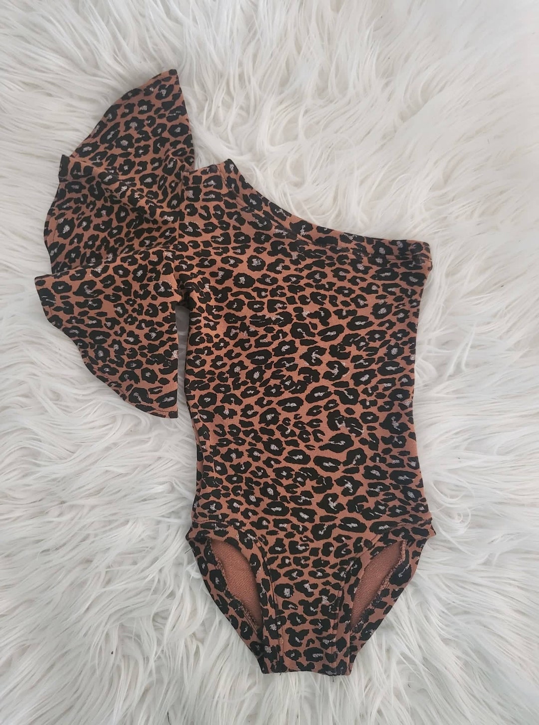 Cheetah Print Leotard Bodysuit With Bell Sleeve Available In Sizes 0 3 Months 6y Etsy