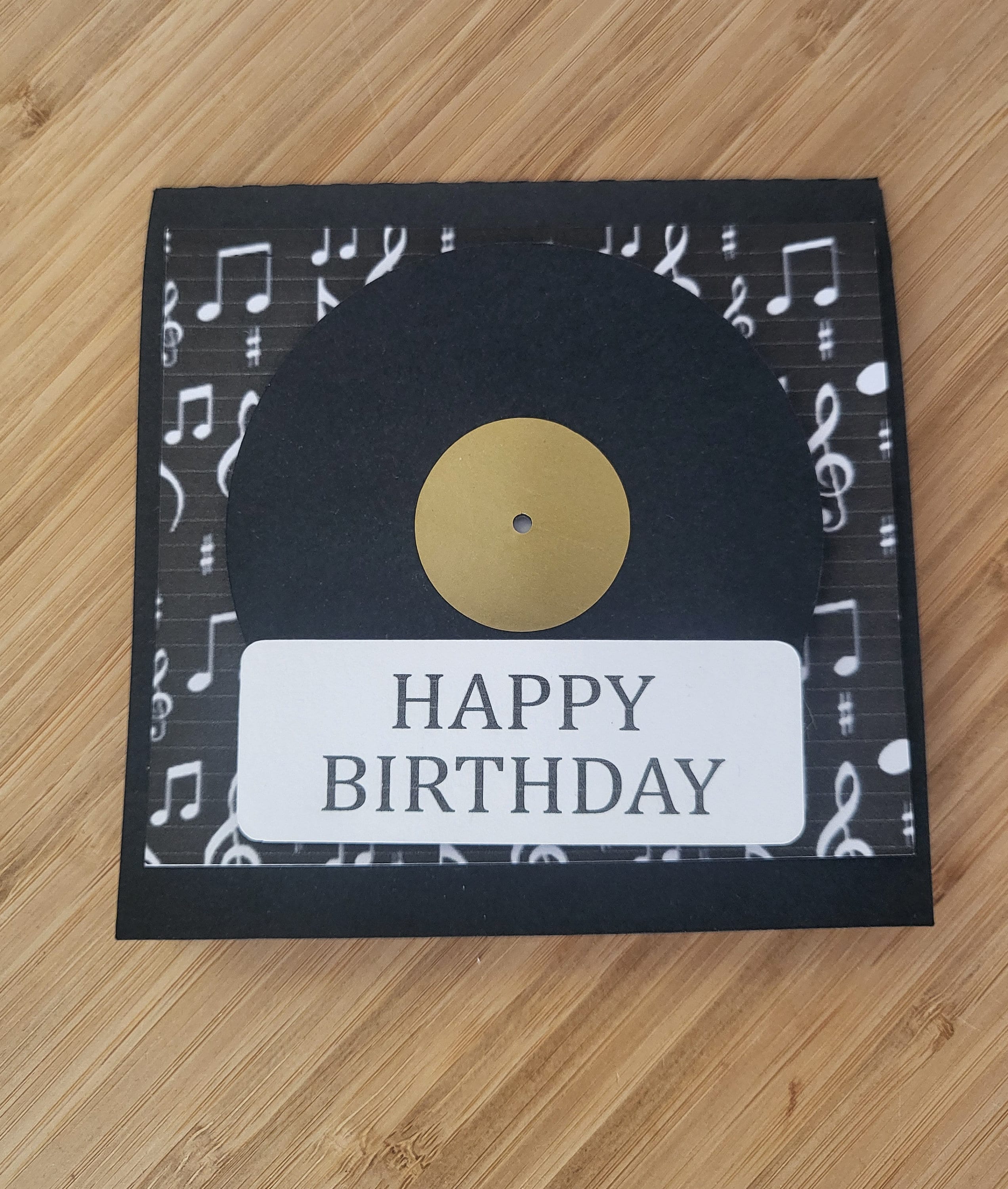 Vinyl Music Records Record Player Themed Birthday Pop up Card Black ...