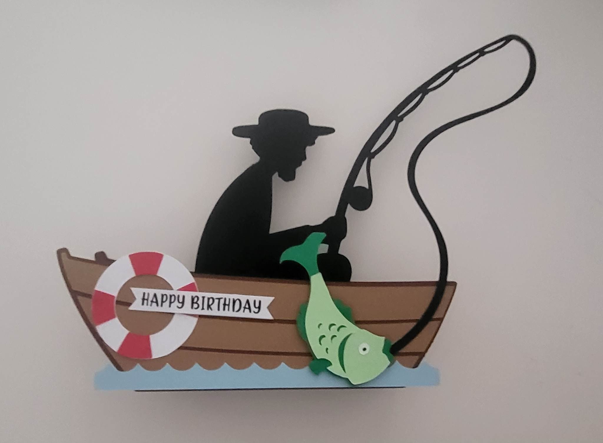 Fishing Themed 3D Pop up Card - Etsy