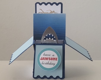 Shark Jawsome Birthday Card Funny Jaws Birthday Card - Etsy