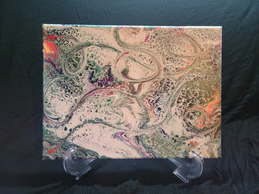 Rainbow Colors Behind the Clouds Acrylic Pour and Swipe Art - Etsy