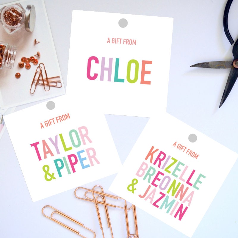 Birthday Gift Tags, Square Gift Tag, Birthday Party, Celebration Tag ...