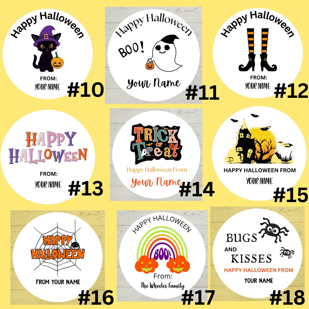 Custom Halloween Stickers, Halloween Stickers, Trick or Treat Stickers ...