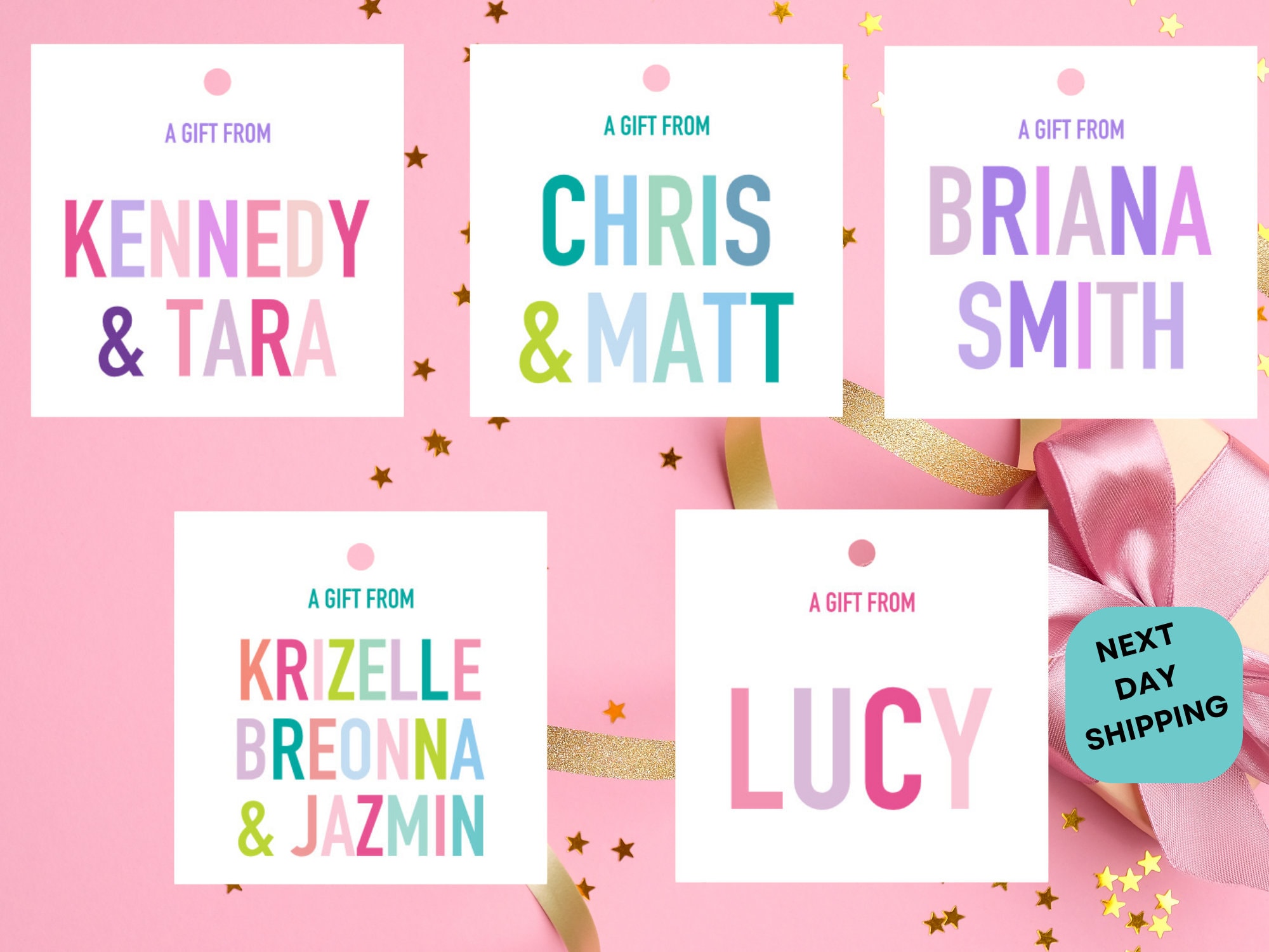 Birthday Gift Tags, Square Gift Tag, Birthday Party, Celebration Tag ...