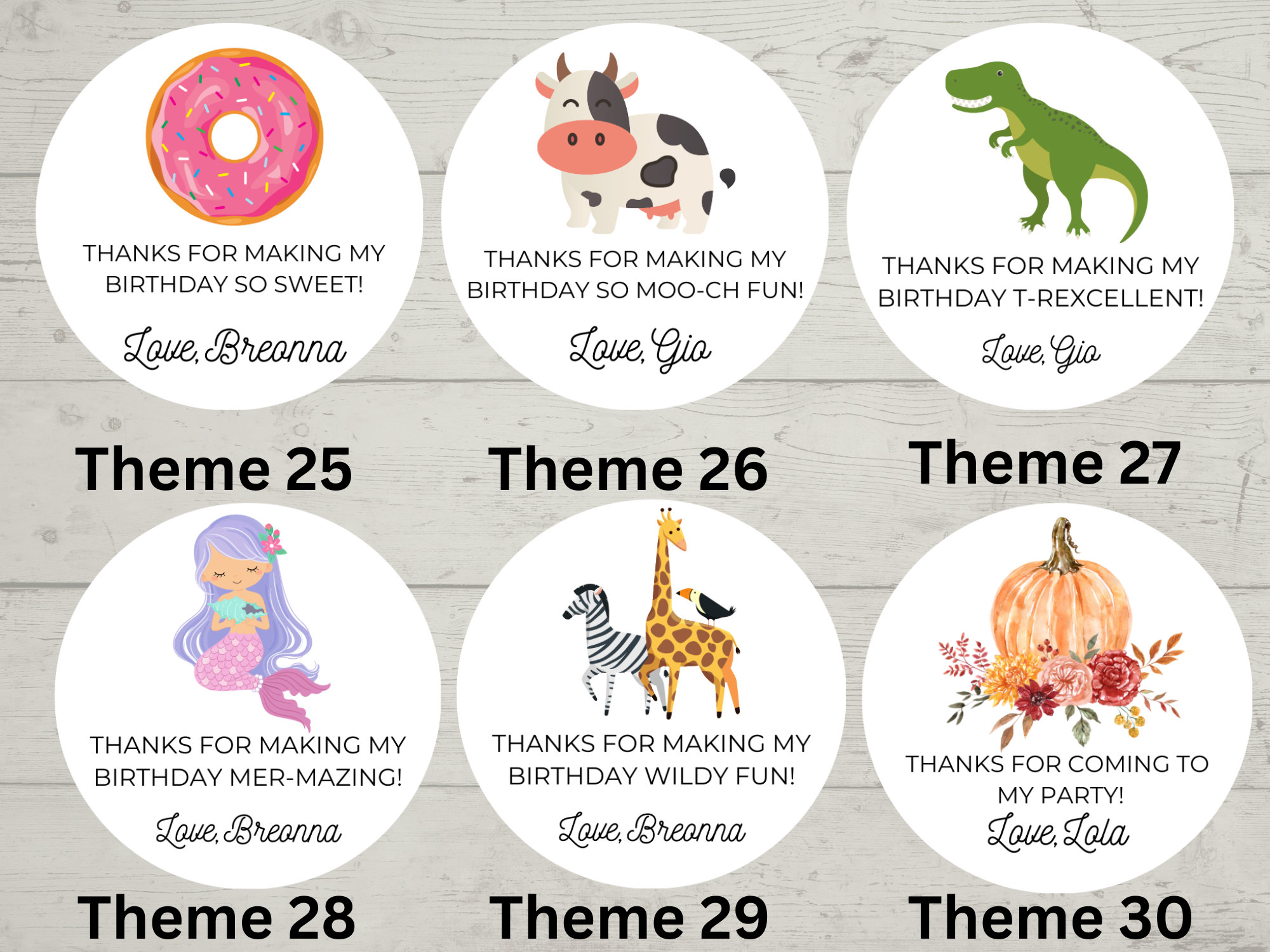 Personalized Birthday Sticker, Thank You Birthday Favor Stickers ...