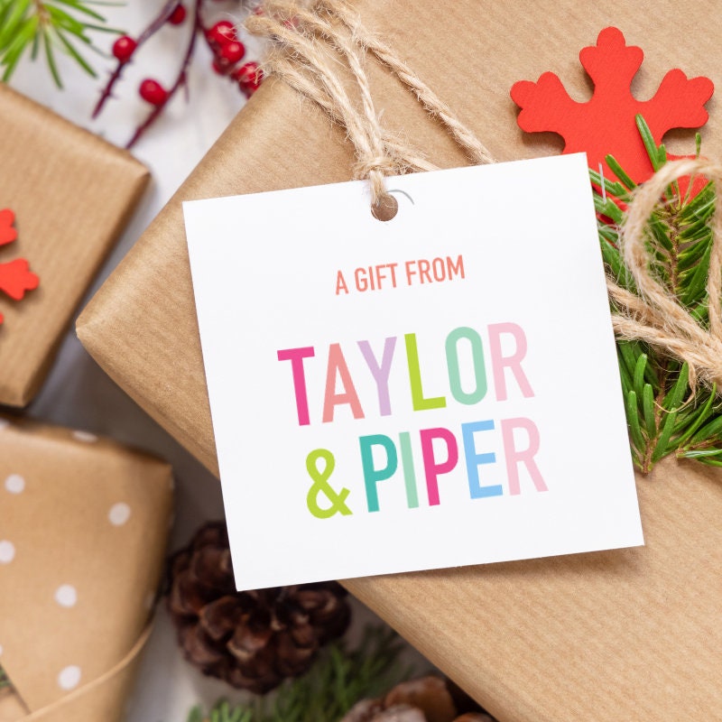 Birthday Gift Tags, Square Gift Tag, Birthday Party, Celebration Tag ...