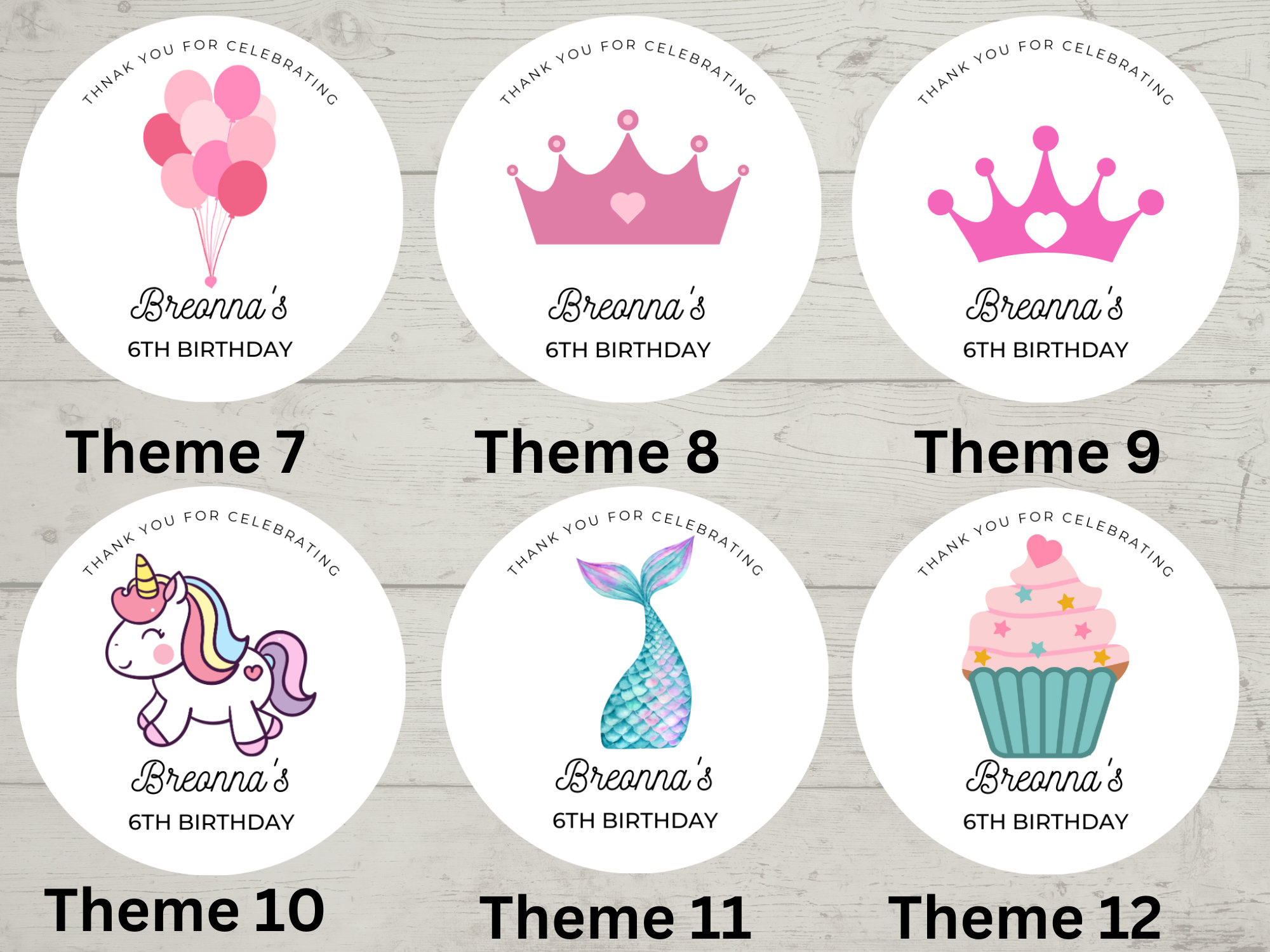 Personalized Birthday Sticker, Thank You Birthday Favor Stickers ...