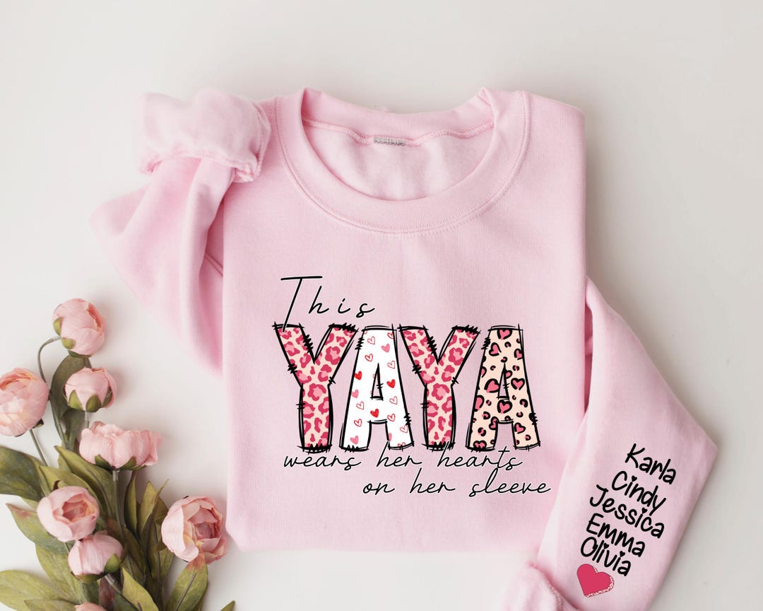 Custom Yaya Sweatshirt: Personalized Grandma Gift With Kids Names - Etsy