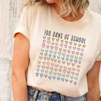 100 Days of School Shirt, 100th Day of School, 100 Days of Hearts Shirt ...