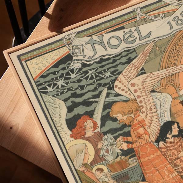 Vintage Noël 1893 Poster, French Christmas Art Print,antique Angel ...