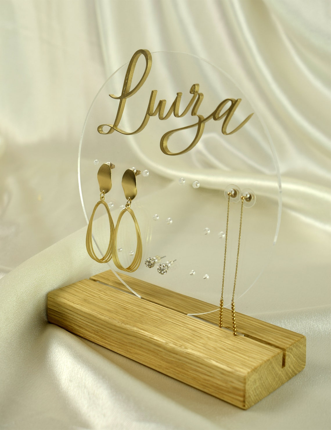 Acrylic Earring Stand Personalized Earring Holder Circle - Etsy