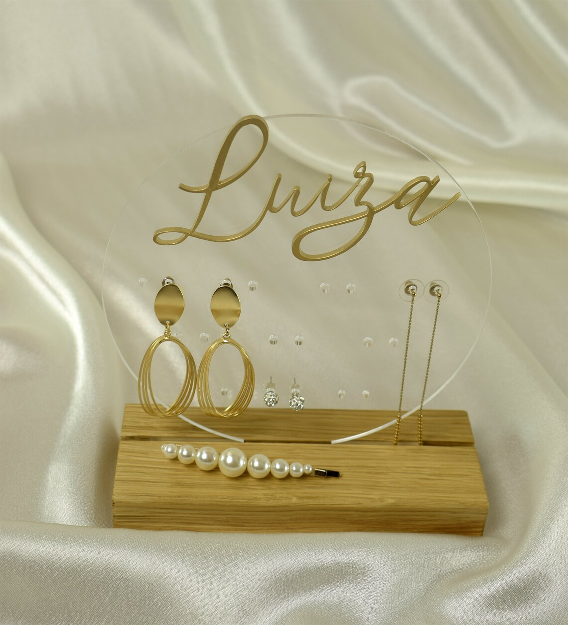 Acrylic Earring Stand Personalized Earring Holder Circle - Etsy