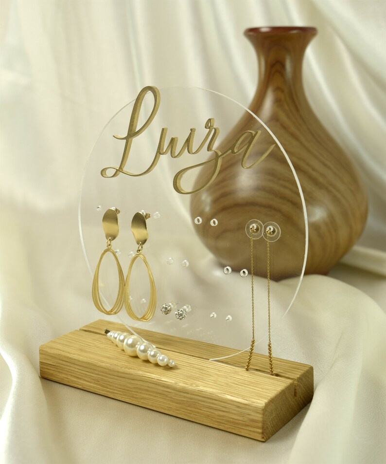 Acrylic Earring Stand Personalized Earring Holder Circle - Etsy