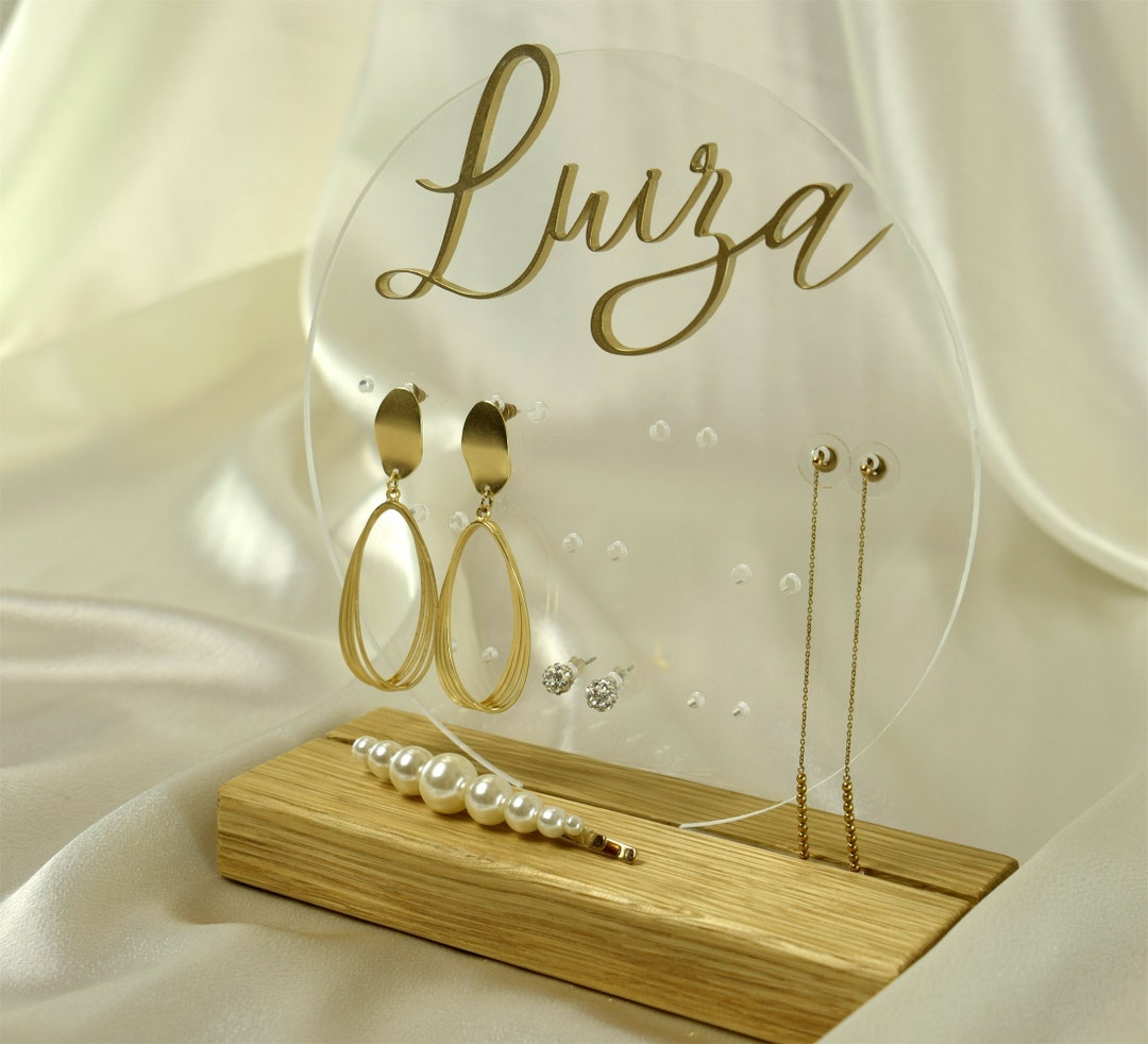 Acrylic Earring Stand Personalized Earring Holder Circle - Etsy