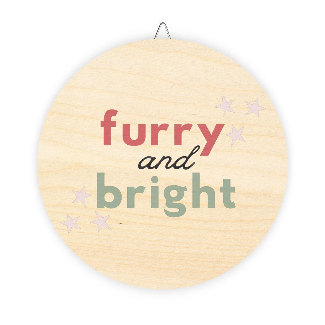 Holiday Dog Wood Signs I Furry + Bright - Etsy