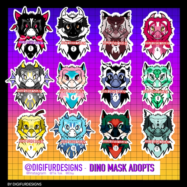 Dino Mask Furry - Etsy