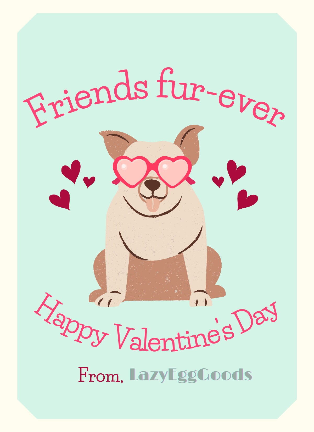 Cute Instant Download Puppy Printable Valentine's Day - Etsy