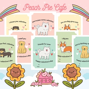 Cute Instant Download Puppy Printable Valentine's Day Cards, Classroom ...