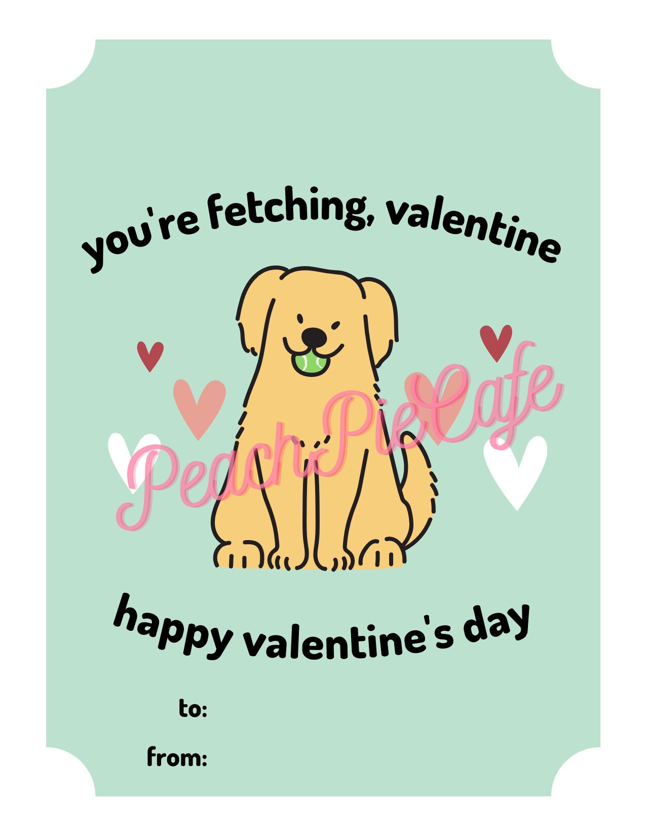 Cute Instant Download Puppy Printable Valentine's Day Cards, Classroom ...