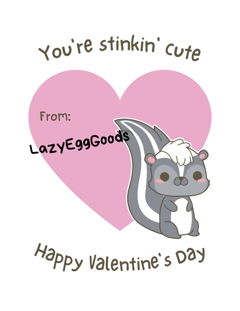 Cute Forest Animals Instant Download Printable Valentine's - Etsy