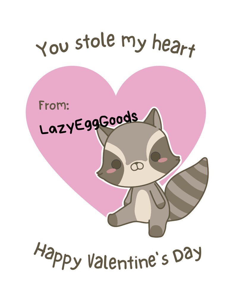 Cute Forest Animals Instant Download Printable Valentine's - Etsy