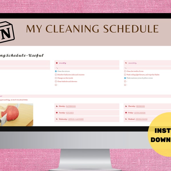 Notion Cleaning Schedule Template - Etsy Notion Cleaning Schedule Template - Etsy