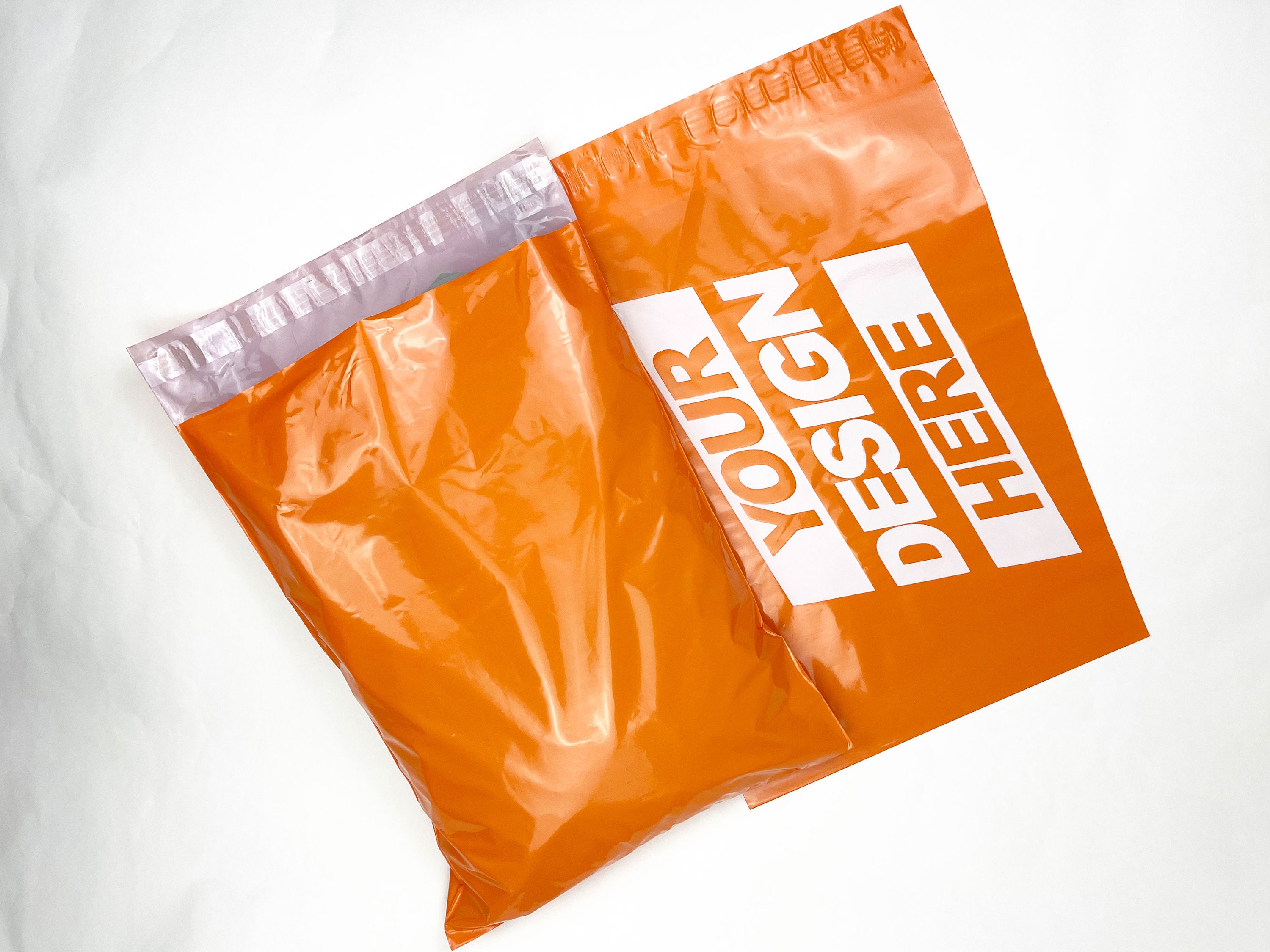 50 Custom Orange Poly Mailers Bag Shipping Bags With One Color Logo ...