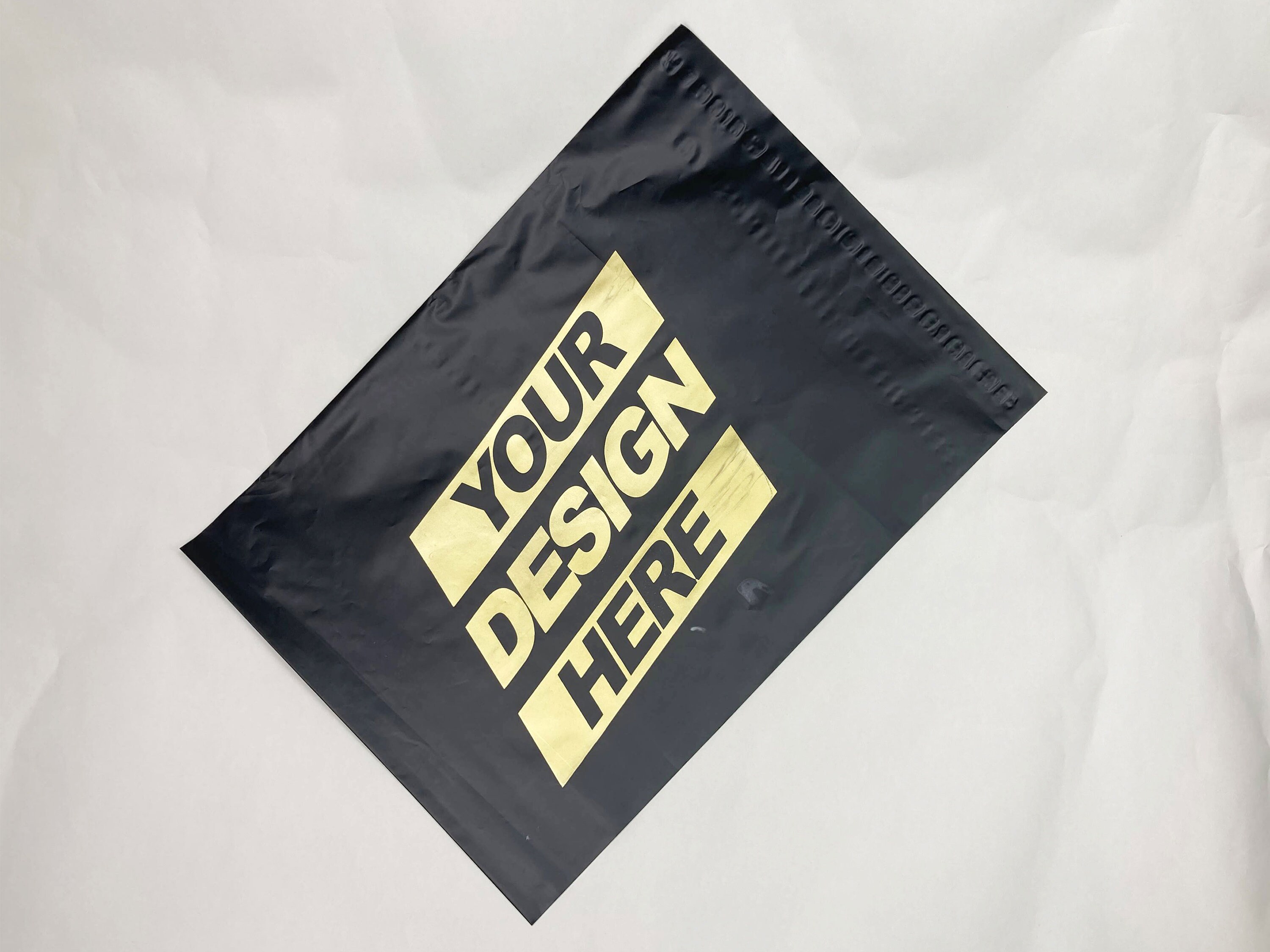 50 Custom Black Poly Mailers Bag Shipping Bags With One Color Logo ...