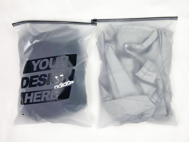 100 Custom Frosted Zipper Bags Black Zipper Pull Scrub Bag Etsy