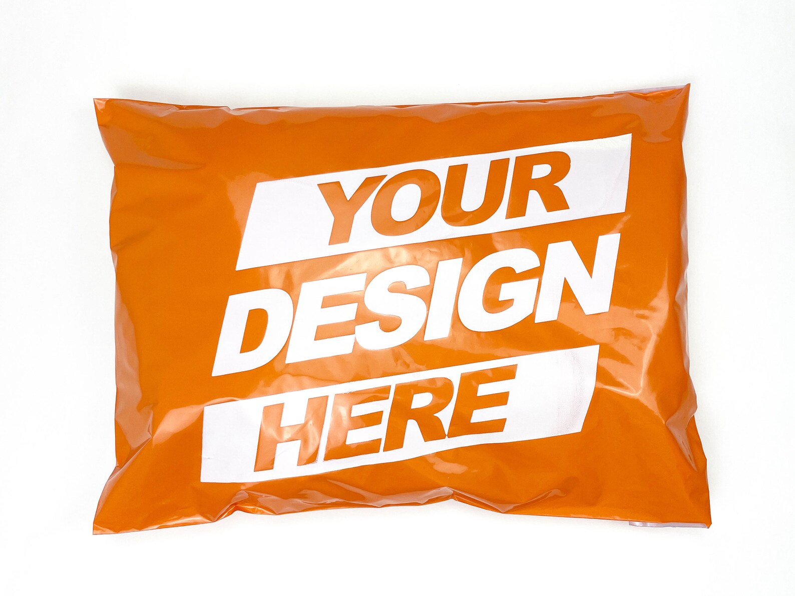 50 Custom Orange Poly Mailers Bag Shipping Bags With One Color Logo ...