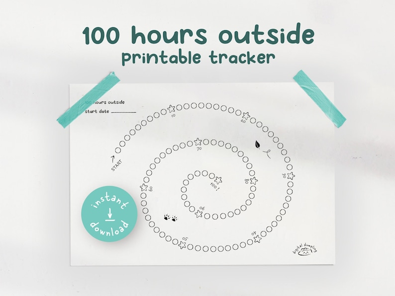 Time Outside Tracker 100 Hours Outside Printable Time Tracker - Etsy
