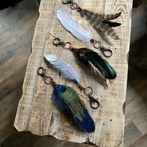 Feather Keychain - Etsy