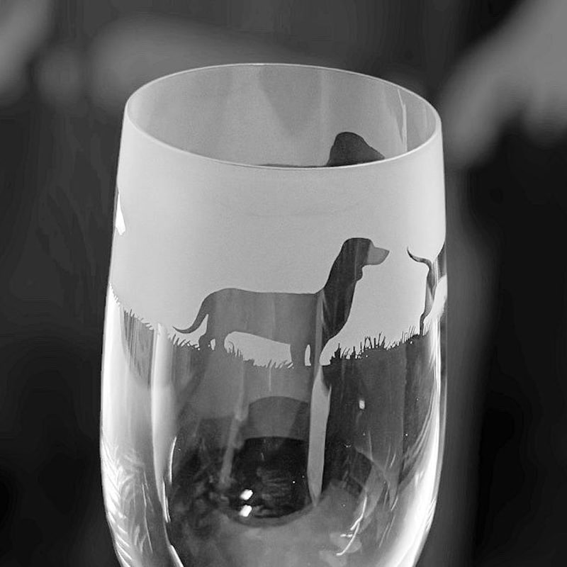 Dachshund Glass Etch - Etsy UK