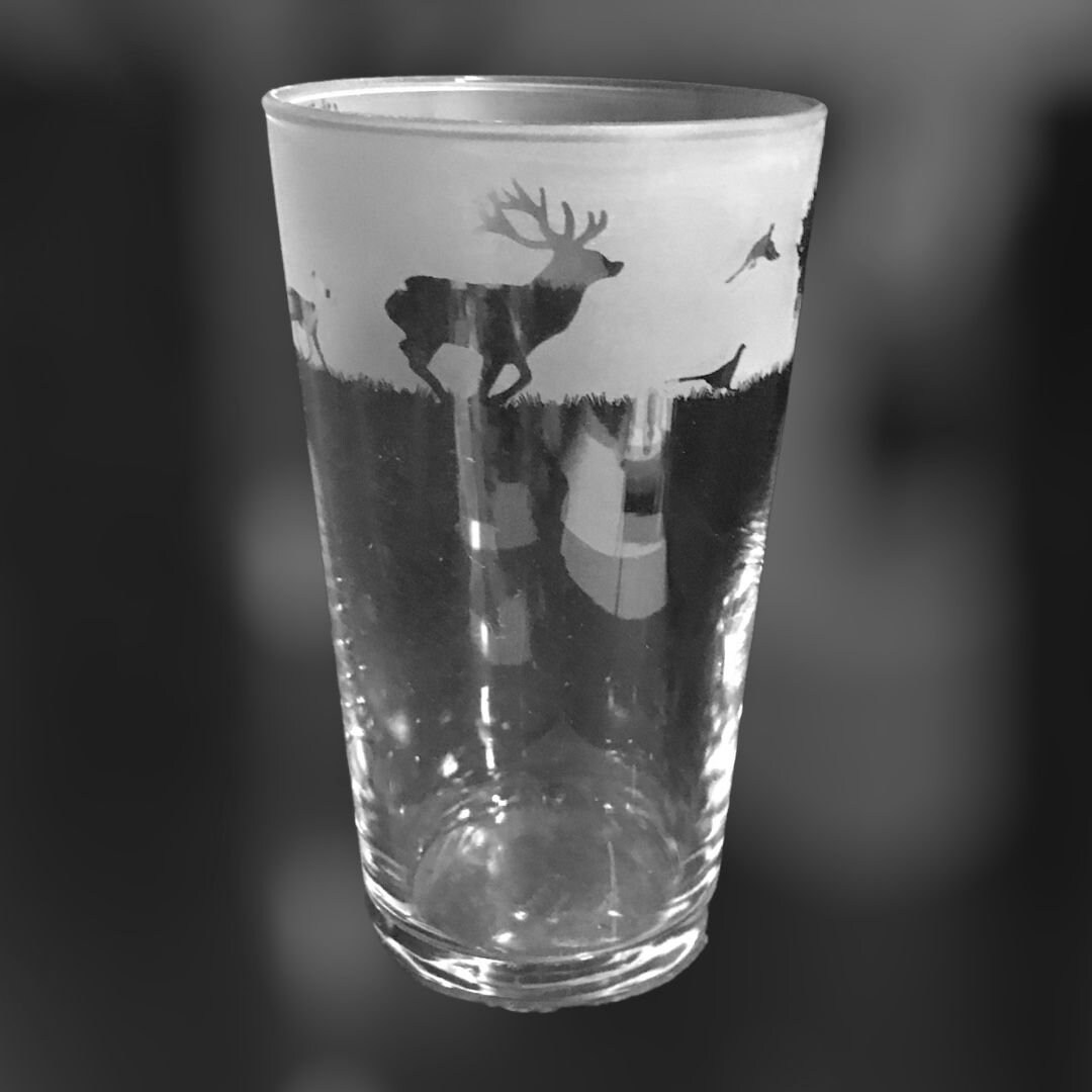 WOODLAND ANIMALS GLASS | 57cl Conical Pint Glass With Woodland Animals ...