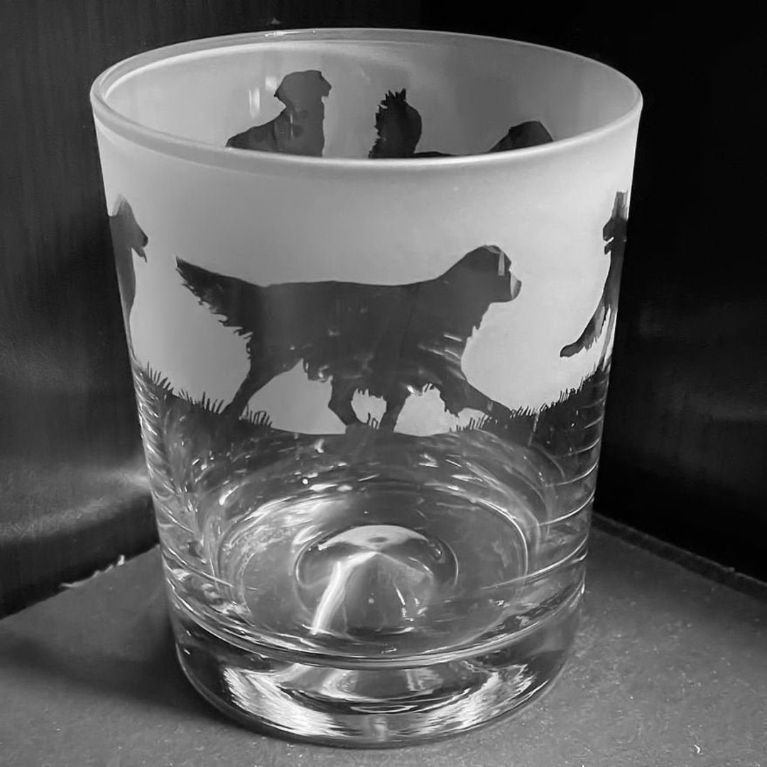 GOLDEN RETRIEVER GLASS | 30cl Glass Whisky Tumbler With Golden ...