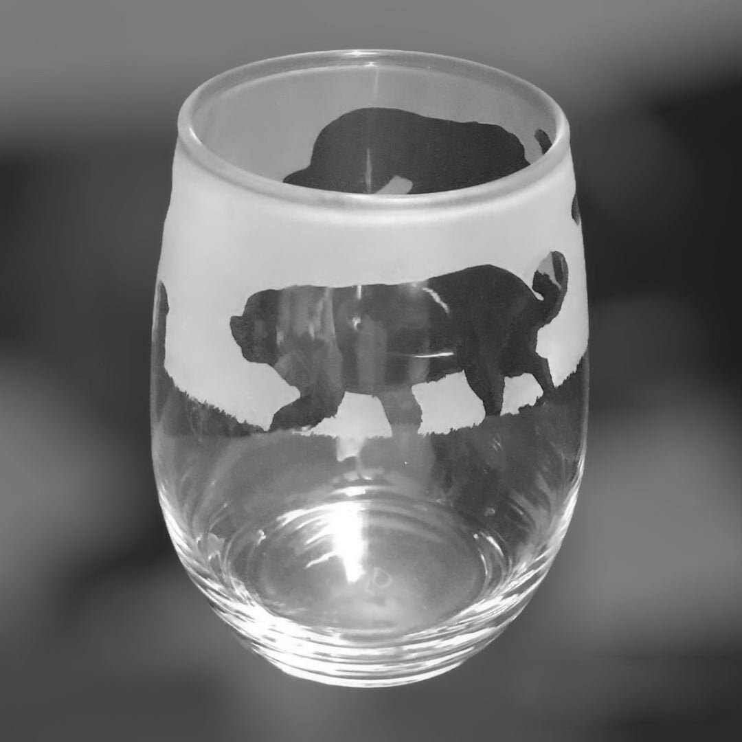ST BERNARD GLASS | 36cl Stemless Wine / Water Glass With St Bernard ...