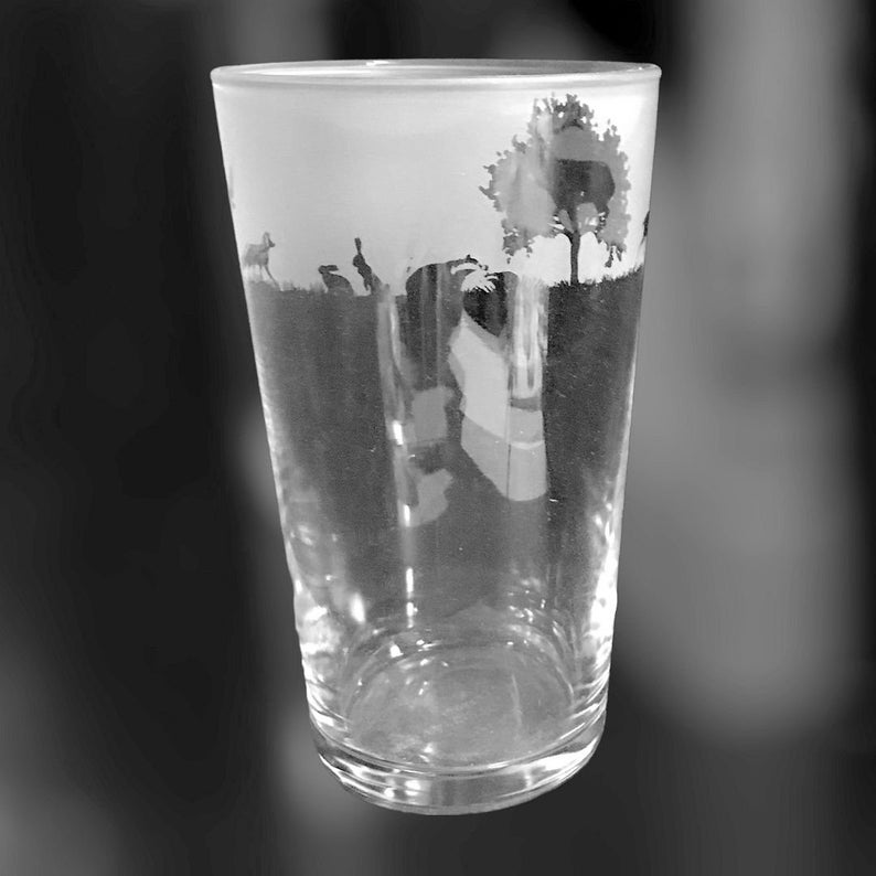 WOODLAND ANIMALS GLASS | 57cl Conical Pint Glass With Woodland Animals ...