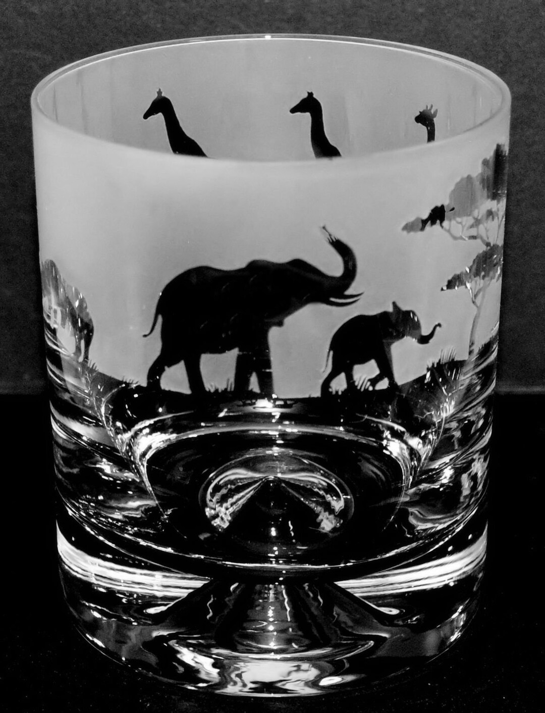 SAFARI ANIMALS GLASS | 30cl Glass Whisky Tumbler With Safari Animals ...