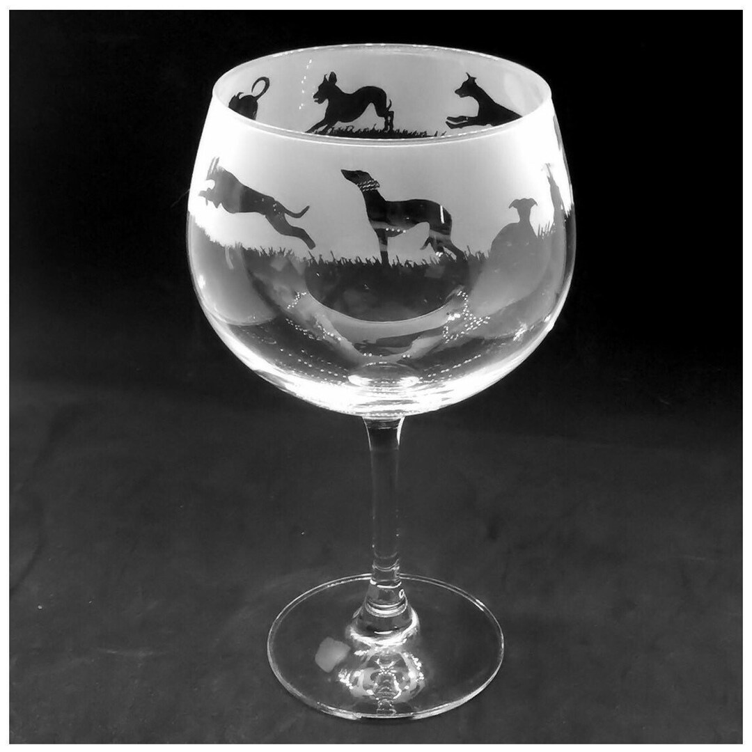 WHIPPET GIN GLASS 70cl Glass Gin Balloon With Whippet Frieze Design - Etsy