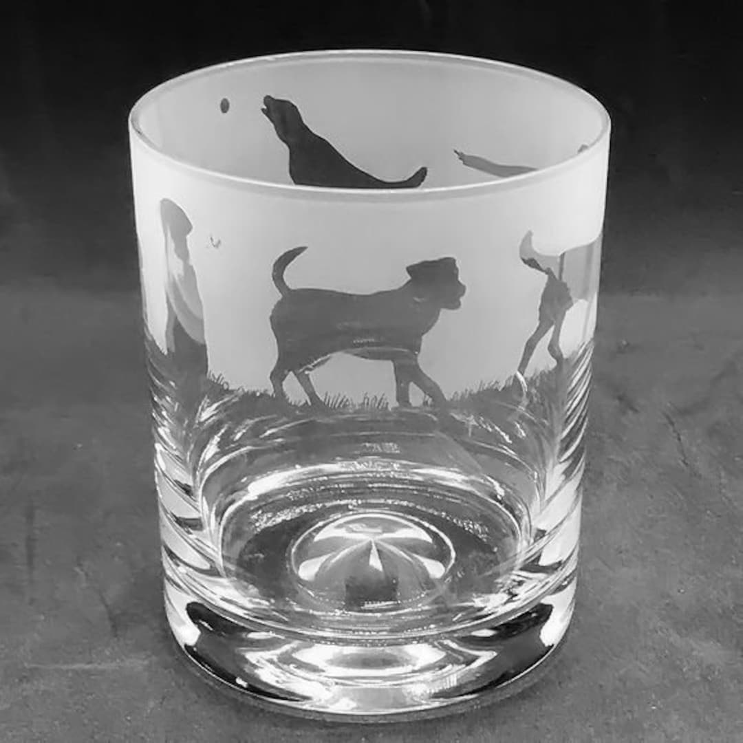 LABRADOR RETRIEVER GLASS | 30cl Glass Whisky Tumbler With Labrador ...
