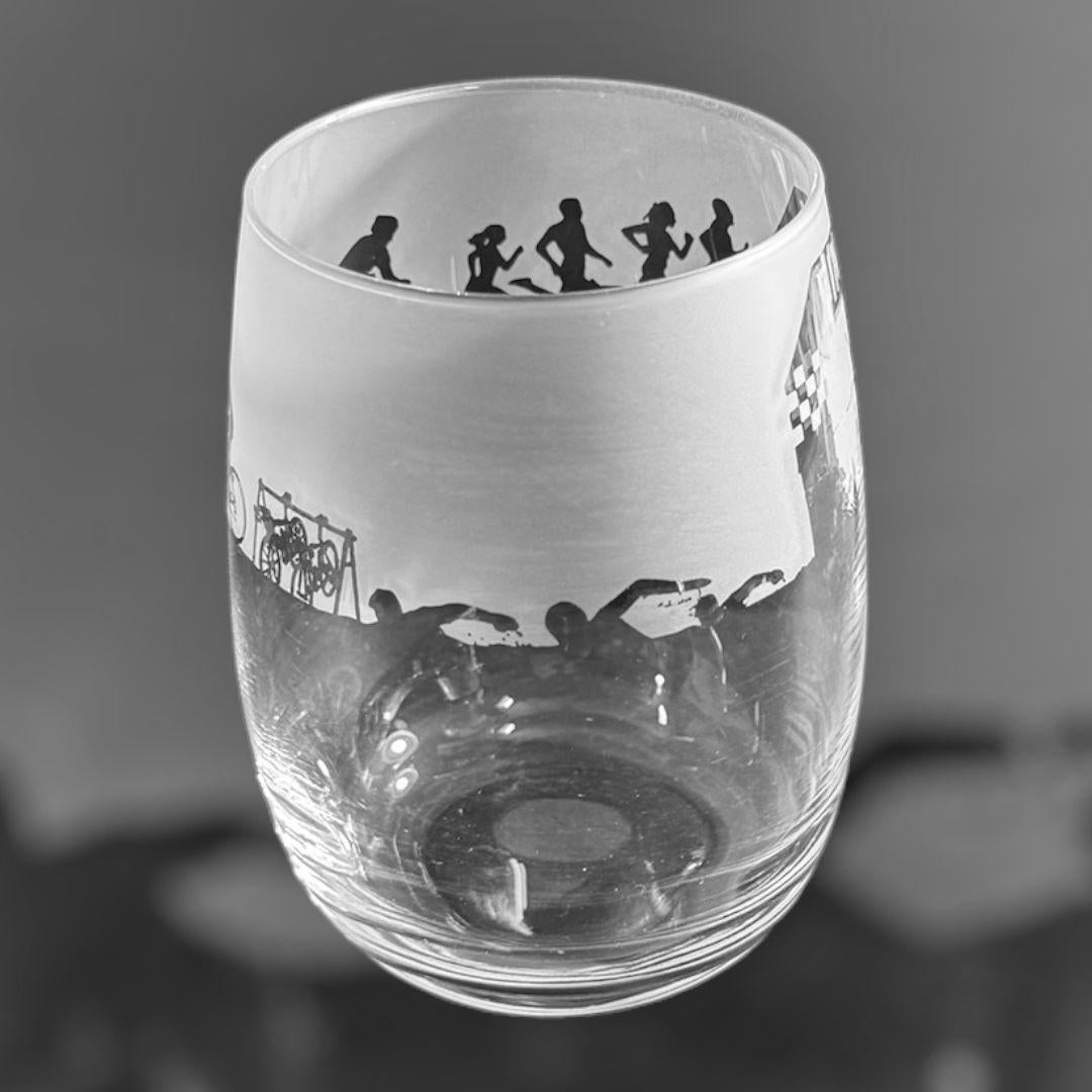 TRIATHLON FRIEZE GLASS | 36cl Stemless Wine / Water Glass With ...