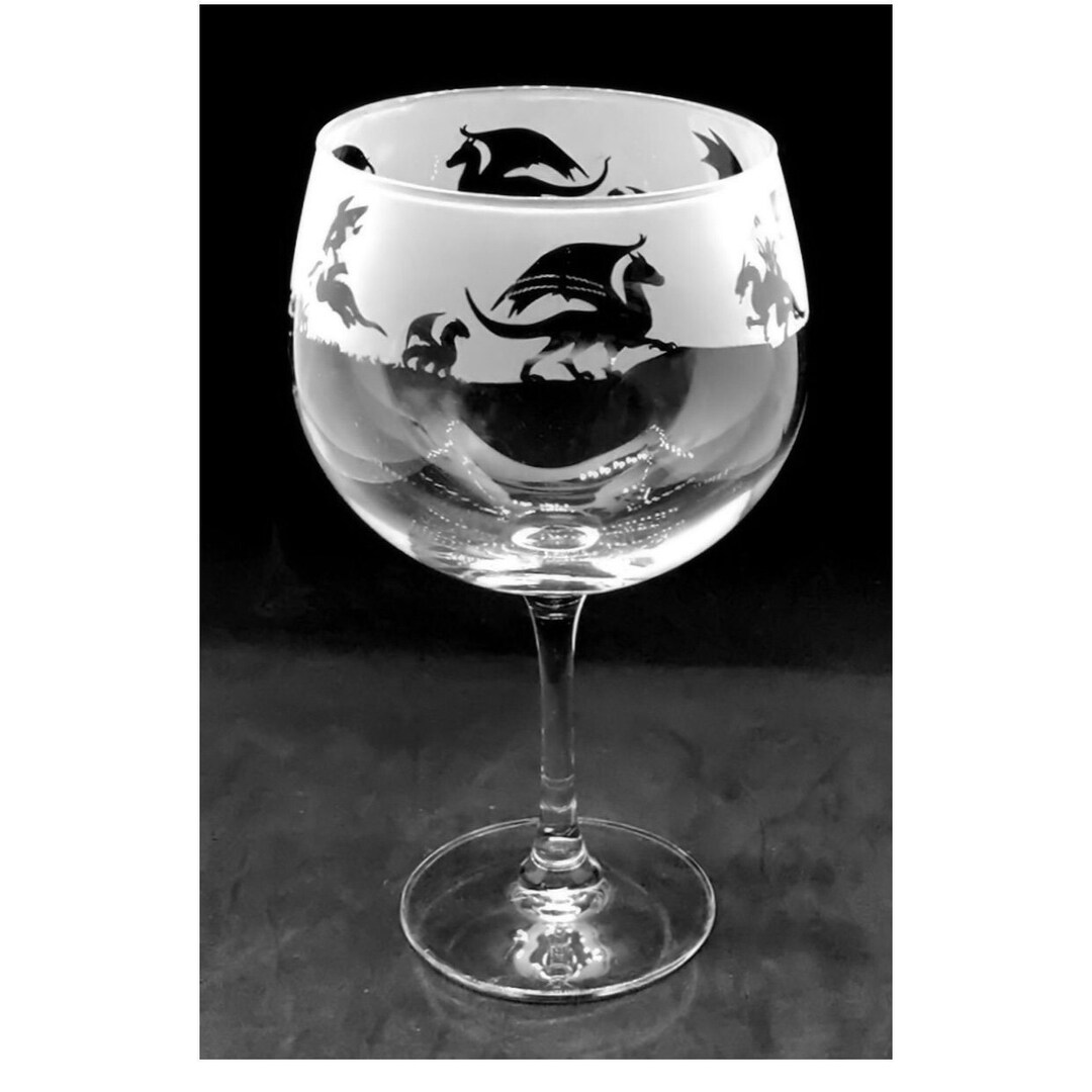 DRAGON GIN GLASS 70cl Glass Gin Balloon With Dragon Frieze Design - Etsy