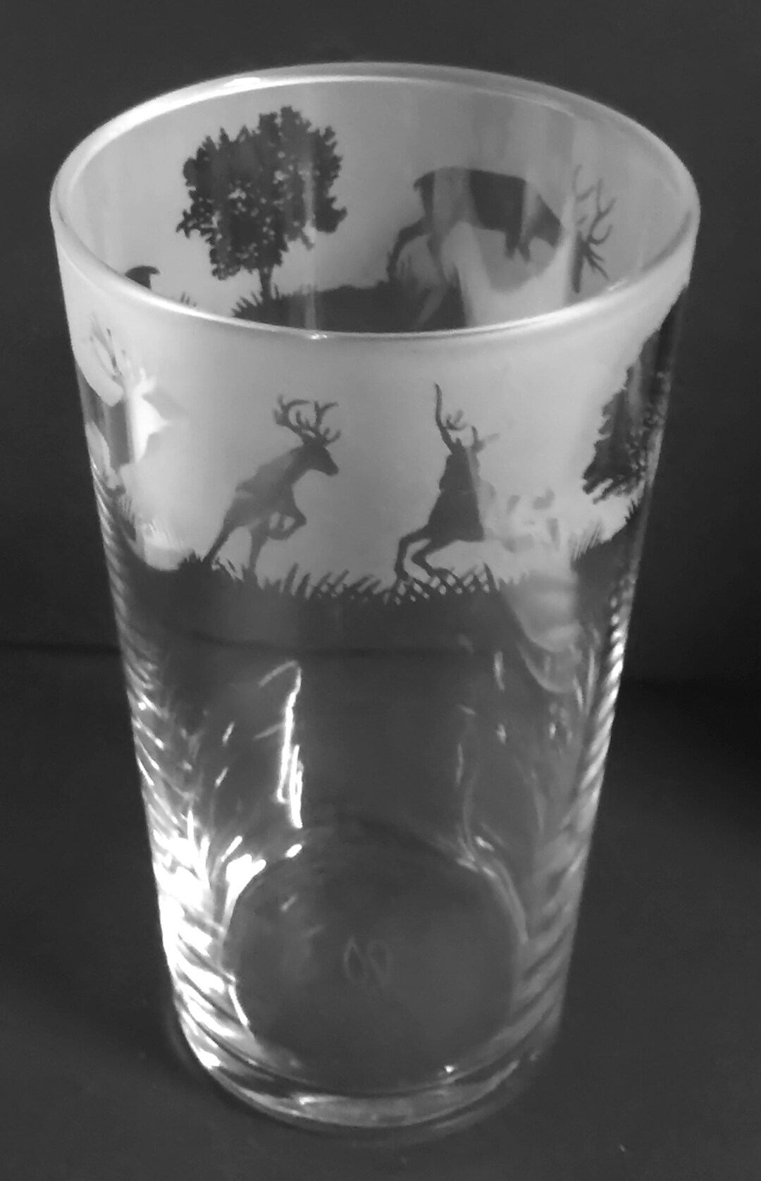 STAG PINT GLASS | 57cl Conical Pint Glass With Stag Frieze Design - Etsy