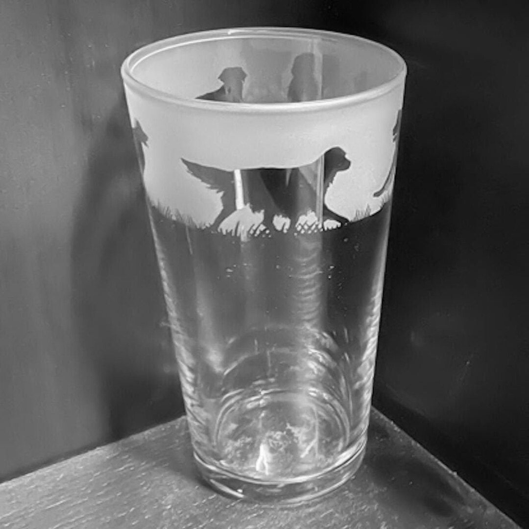 GOLDEN RETRIEVER GLASS | 57cl Conical Pint Glass With Golden Retriever ...