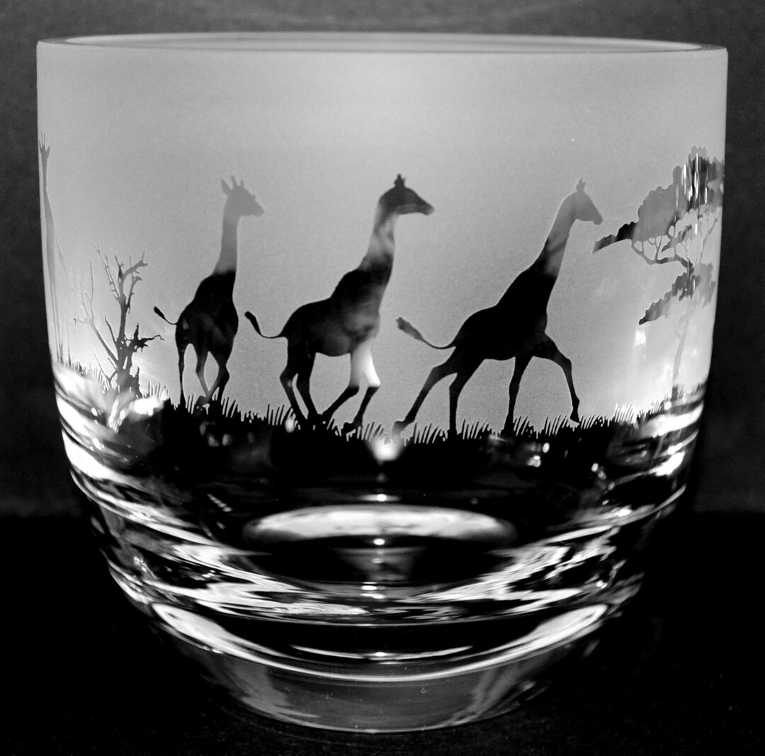 GIRAFFE CANDLEHOLDER 15cm Crystal Glass Candle Holder With Giraffe ...
